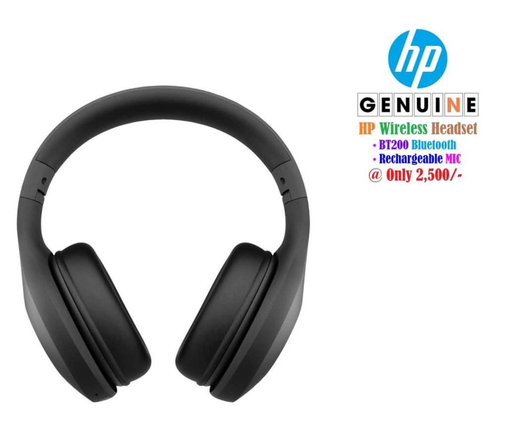 HP Wireless Headset BT200 Bluetooth Headphones Rechargeable MIC Black ...