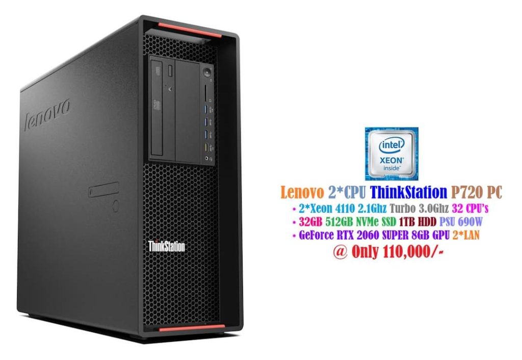 Lenovo Dual CPU ThinkStation P720 Tower Xeon 4110 2.1Ghz 32 CPUs 32GB ...