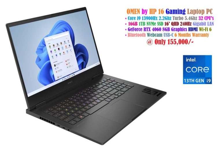 HP OMEN 16 Gaming Laptop Core i9 13900Hx 2.2Ghz 32 CPUs 16GB 1TB NVMe ...
