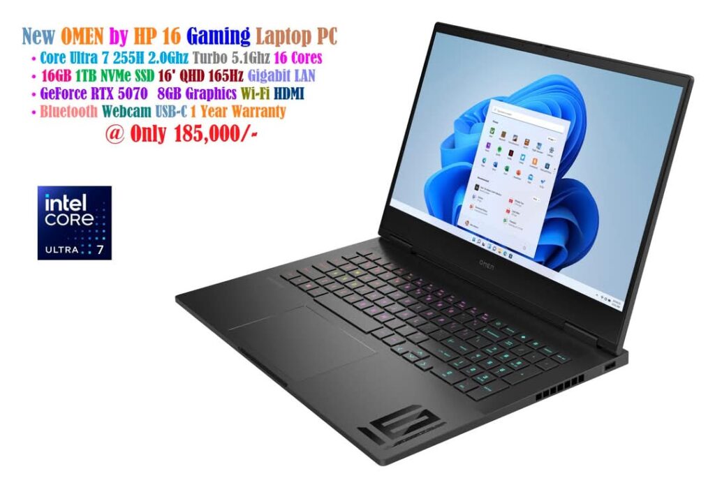 New HP OMEN 16 Gaming Laptop Core Ultra 7 255H 2.0Ghz 16 Cores 16GB 1TB ...