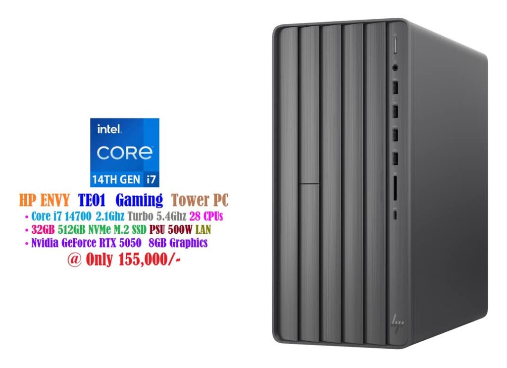 HP ENVY TE01 Gaming Tower PC Core i7 14700 2.1Ghz 28 CPUs 32GB 512GB ...