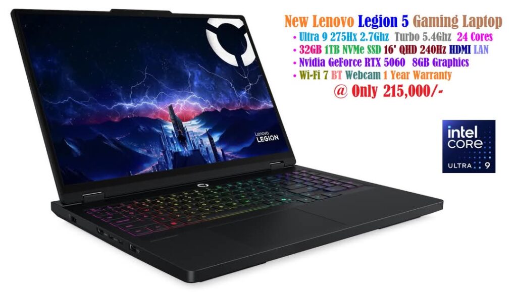 New Lenovo Legion 5 Gaming Laptop Core Ultra 9 275Hx 2.7Ghz 24 Cores ...