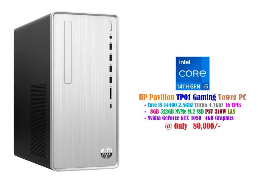 HP Pavilion TP01 Gaming Tower PC Core i5 14400 2.5Ghz 16 CPUs 8GB 512GB ...